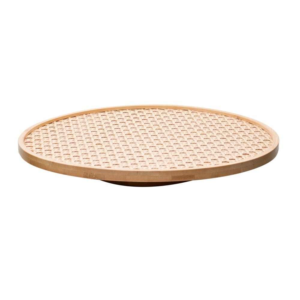 Bandeja Giratória Wolff de Bambu com Fundo em Treliça 30cm