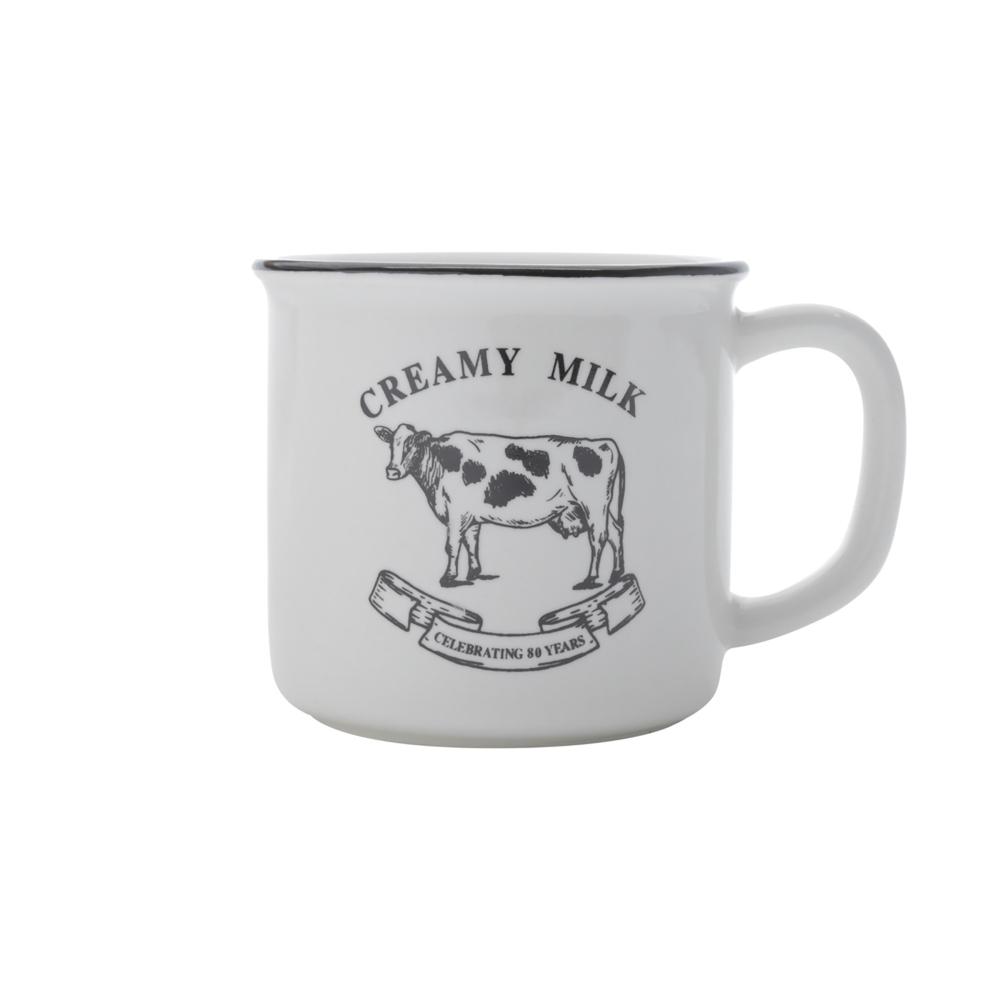 Caneca Lyor Creamy Milk Branca e Preta de Porcelana 260ml