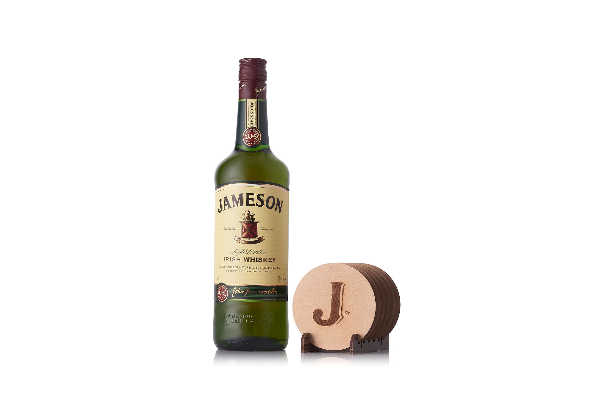 Kit Whiskey Jameson Regular 750ml+ Estojo de Bolachas de Copo Jameson ...