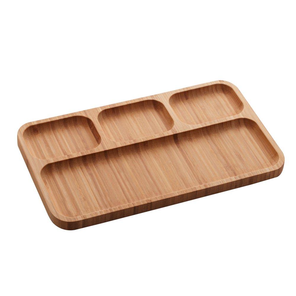 Petisqueira com 4 Divisórias Lyor Línea de Bambu Natural